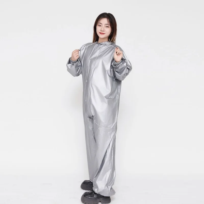 PVC Transparent Zipper Jumpsuit Hooded Long Sleeved Waterproof Jumpsuit ...