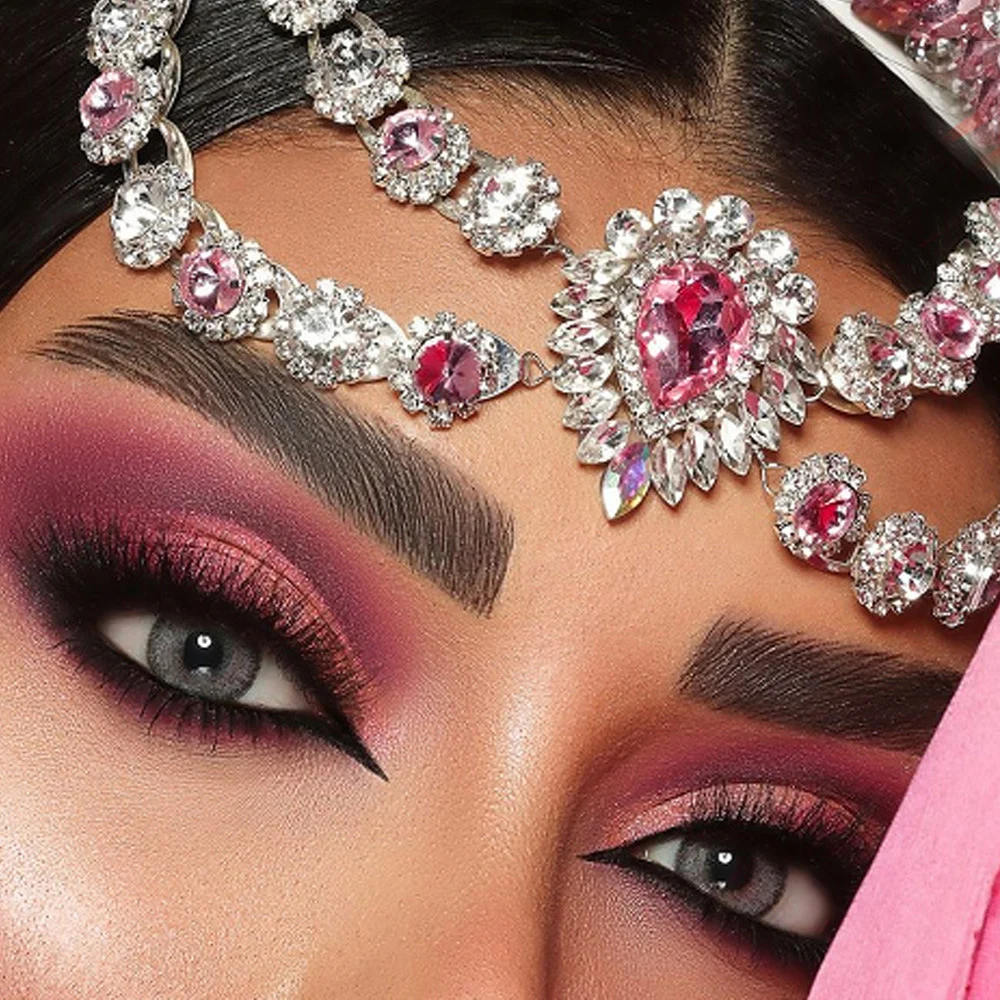 New-Shiny-Luxury-Rhinestone-Crystal-Forehead-Hair-Accessories-for-Women ...