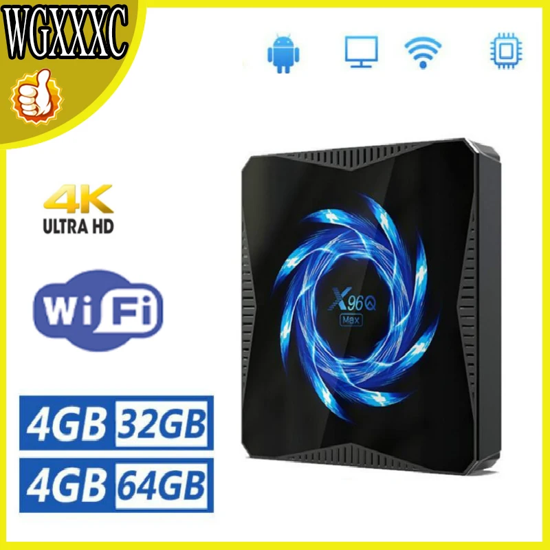 2022 caixa de tv android 10.0 smart tv box x96q max 4k 2.4g/5gwifi quad ...