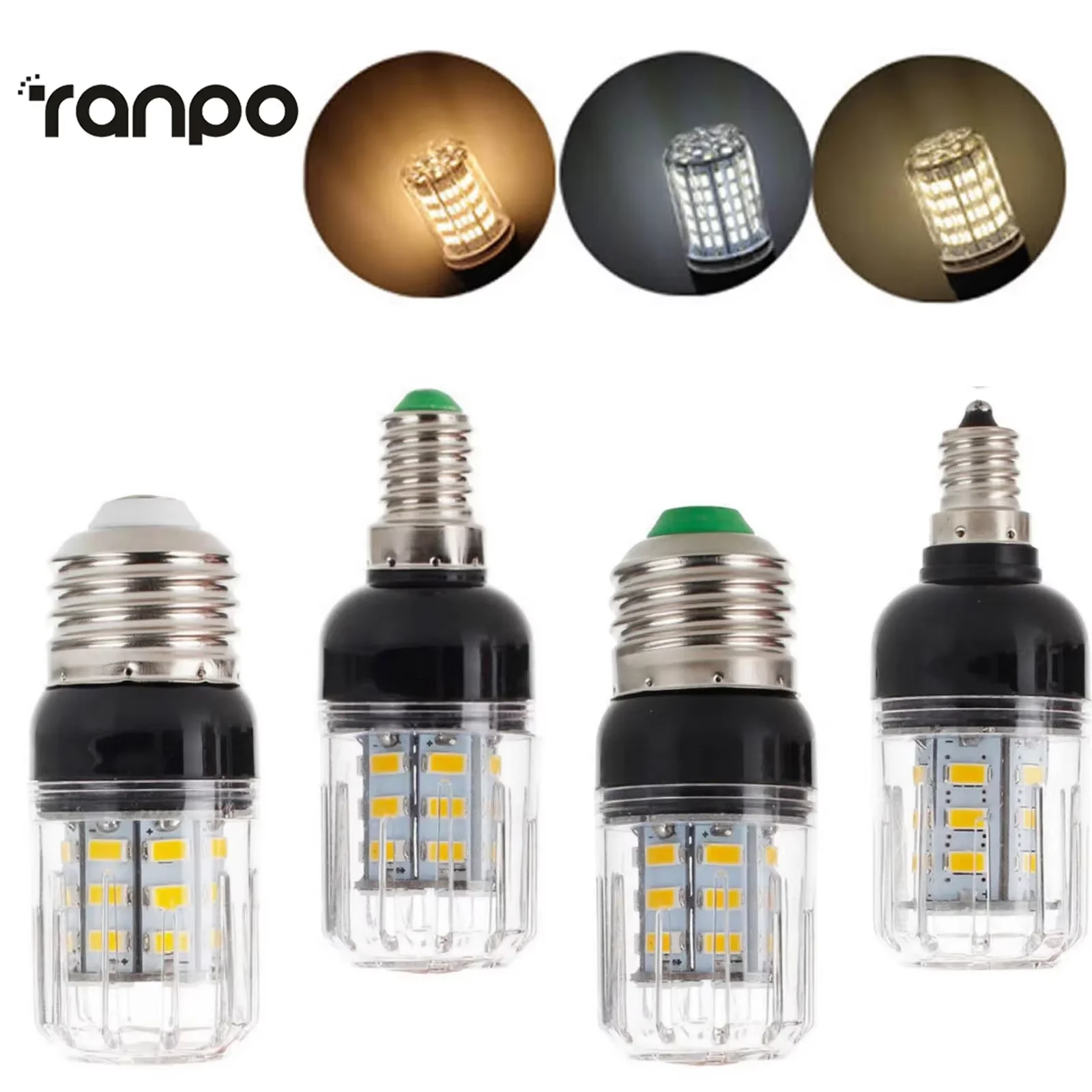 Hot E27 E14 E12 E26 27LEDs 7W Lighting SMD 5730 LED Corn Bulb Lamp ...