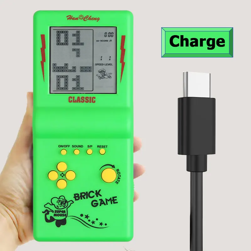 Rechargeable Large Screen Console Classic Retro Nostalgic Handheld Game ...