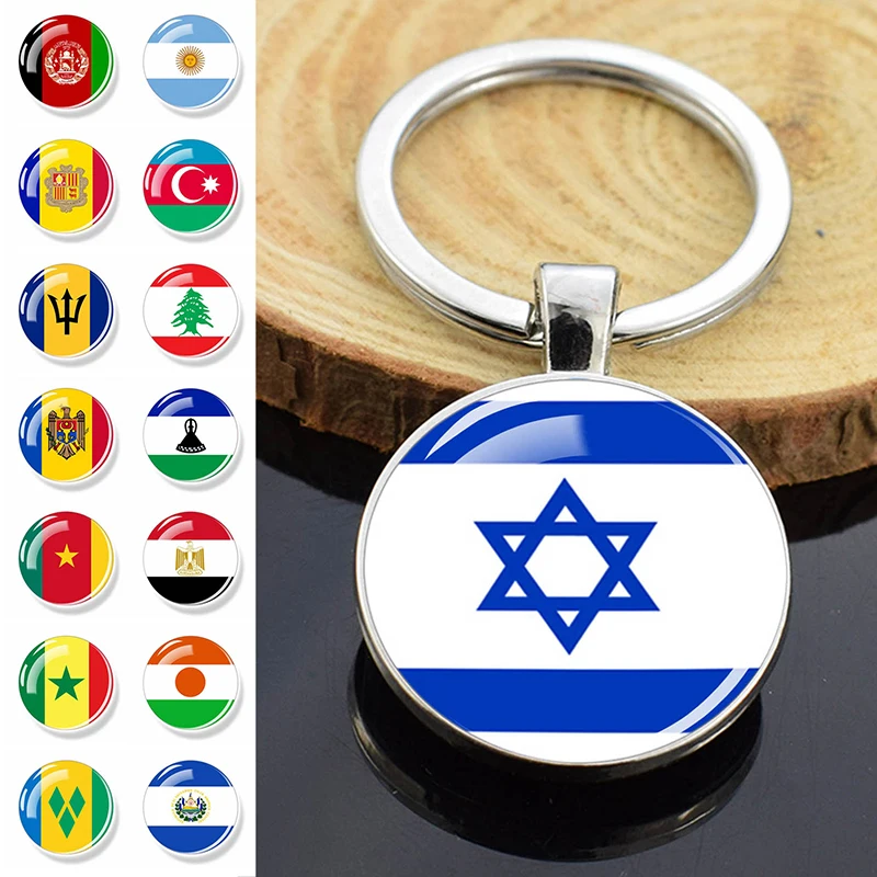 Esspoc-Israel-India-Egypt-Lebanon-Keychain-Fashion-Country-Flags-Glass ...