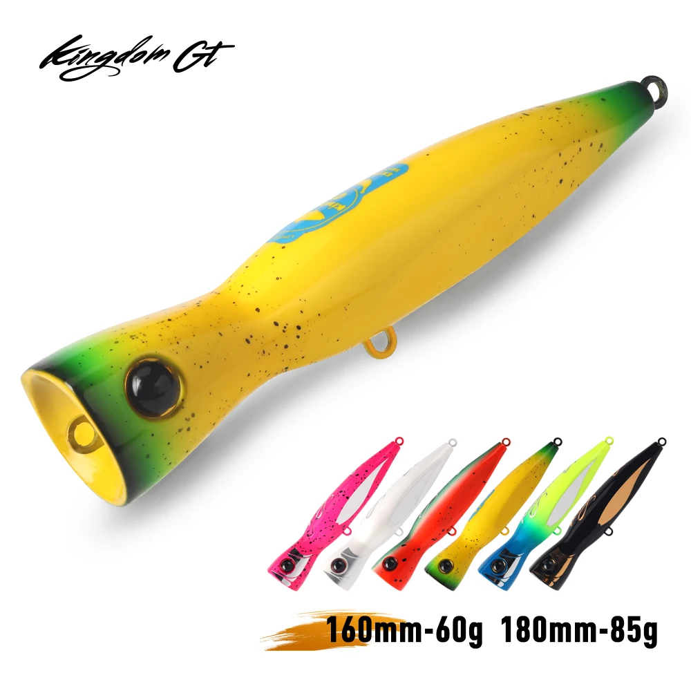 KINGDOM GT Fishing Lure Topwater Popper 60g 85g 160mm 185mm Saltwater ...