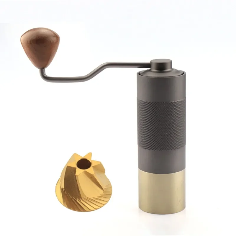 Capacity-Mini-Portable-Coffee-Grinder-38mm-6-cores-Titanium-Burr-Manual ...