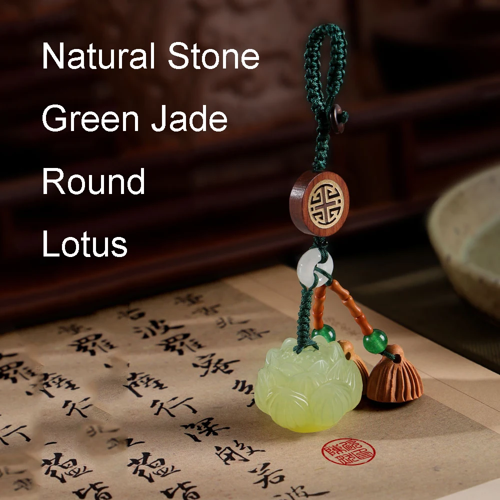 Custom-Jade-Seal-Lotus-Keychain-Natural-Green-Stone-Stamp-Japanese ...
