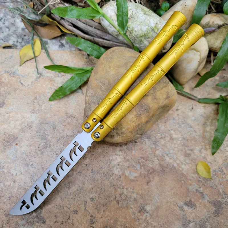 TheOne-Bamboo-Butterfly-Trainer-Jilt-Knife-D2-Blade-6061-Aluminum ...