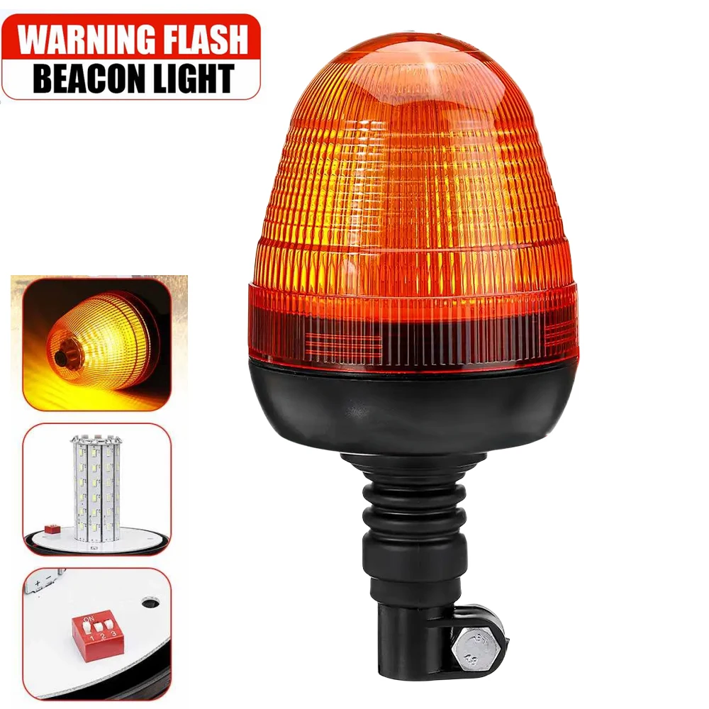 12V-24V-LED-Amber-Vehicle-Truck-Tractor-Flexible-Beacon-Warning ...
