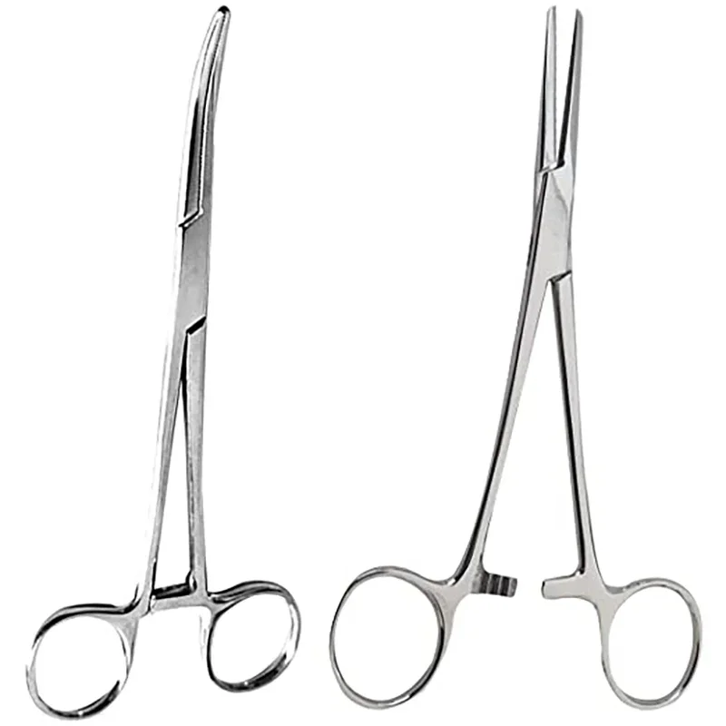 Stainless-Steel-Curved-Tip-and-Straight-Tip-Forceps-Locking-Clamps ...
