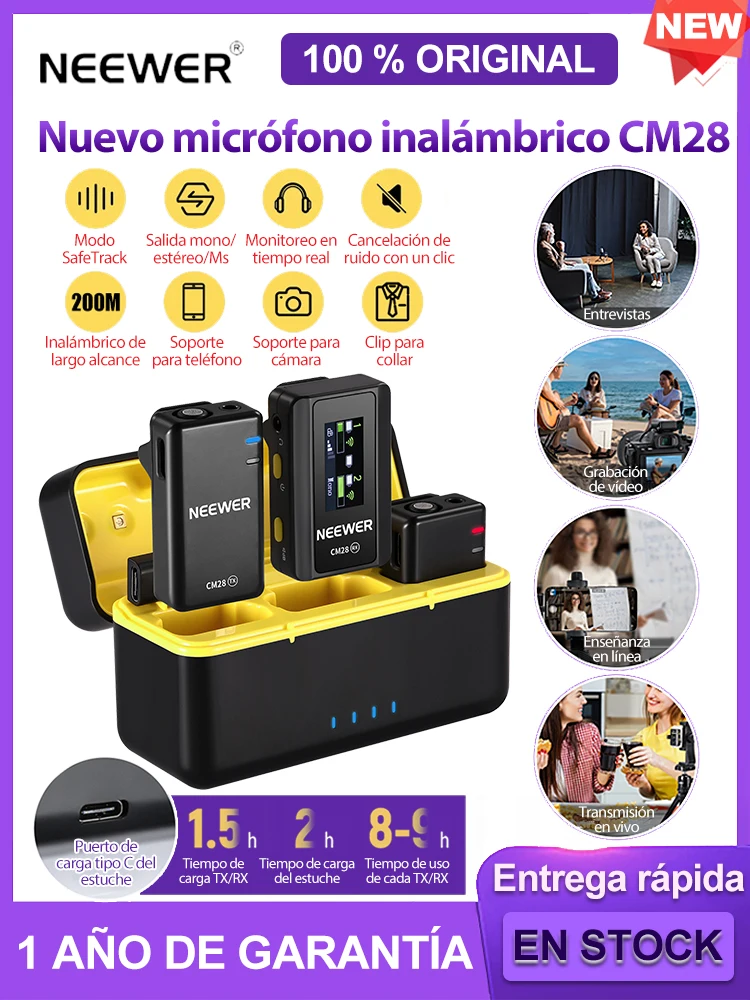 NEEWER-CM28-Micr-fono-de-solapa-inal-mbrico-Lavalier-para-grabaci-n-de ...