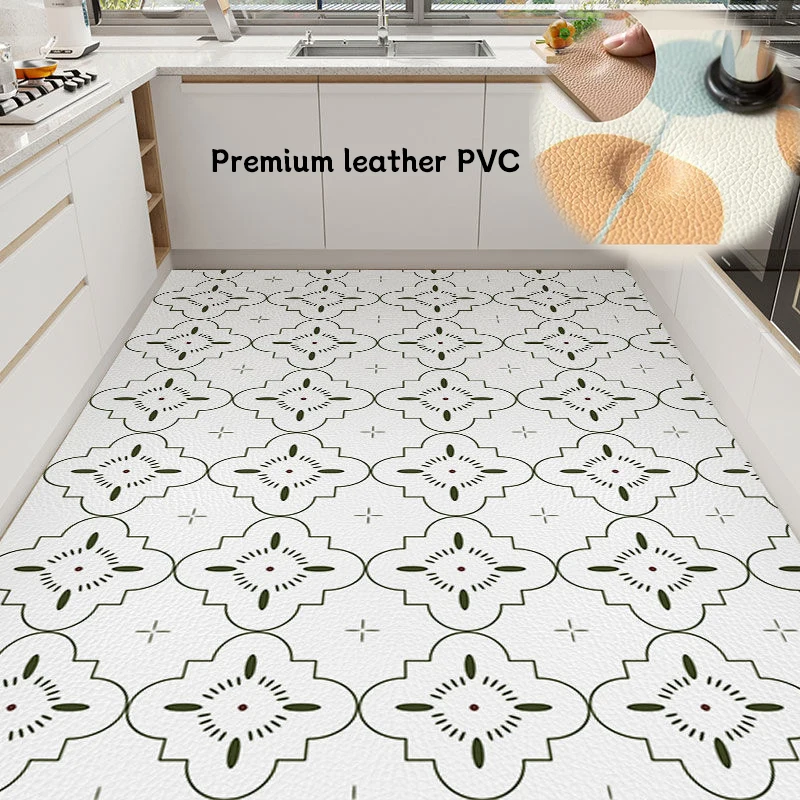 Nordic-Style-Living-Room-Rug-PVC-Leather-Kitchen-Mat-Non-slip-Soft ...