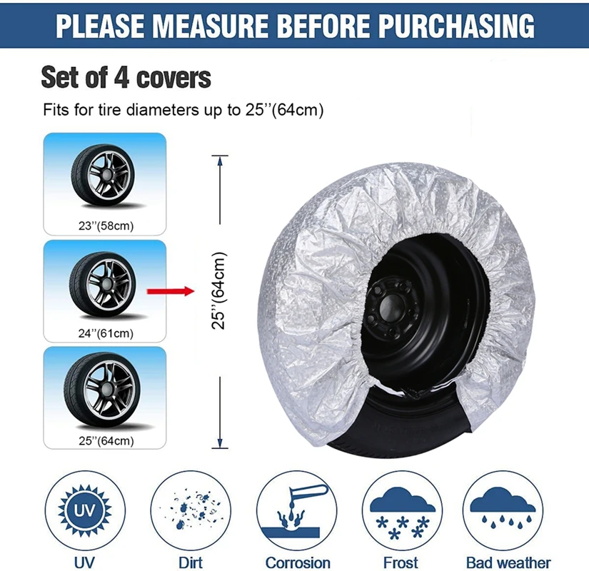 4PCS-Universal-25-Aluminum-Film-Tire-Sun-Protectors-Covers-For-Jeep ...
