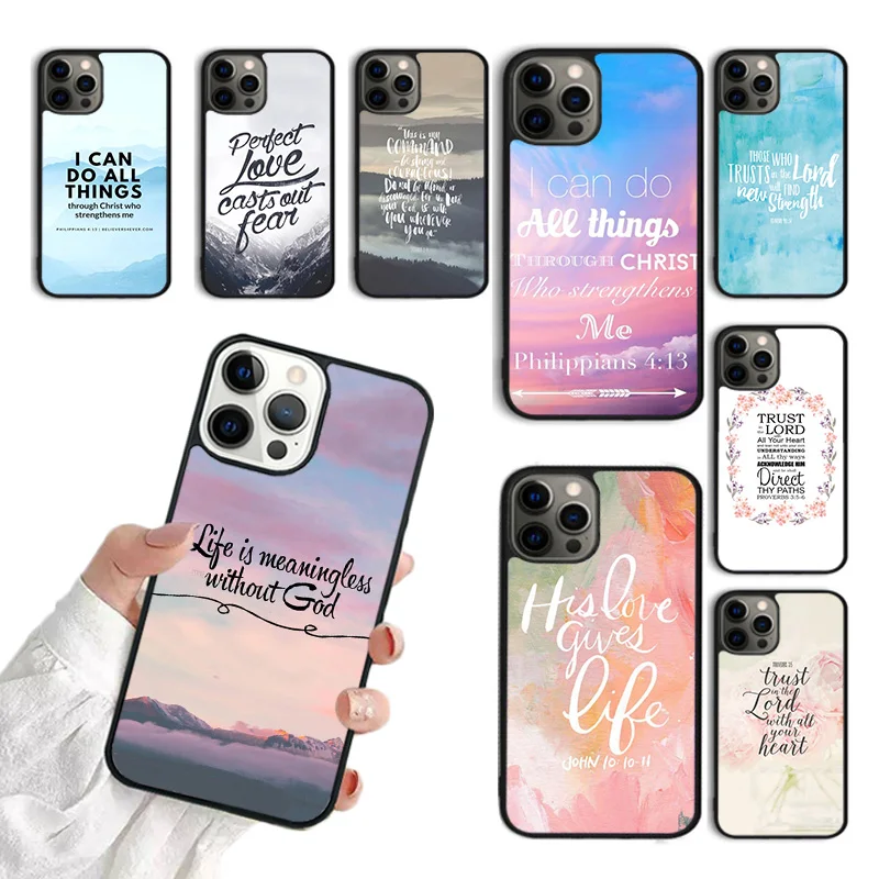 Jesus God Bible Quotes Phone Case For iPhone 11 12 13 14 Pro Max Mini ...