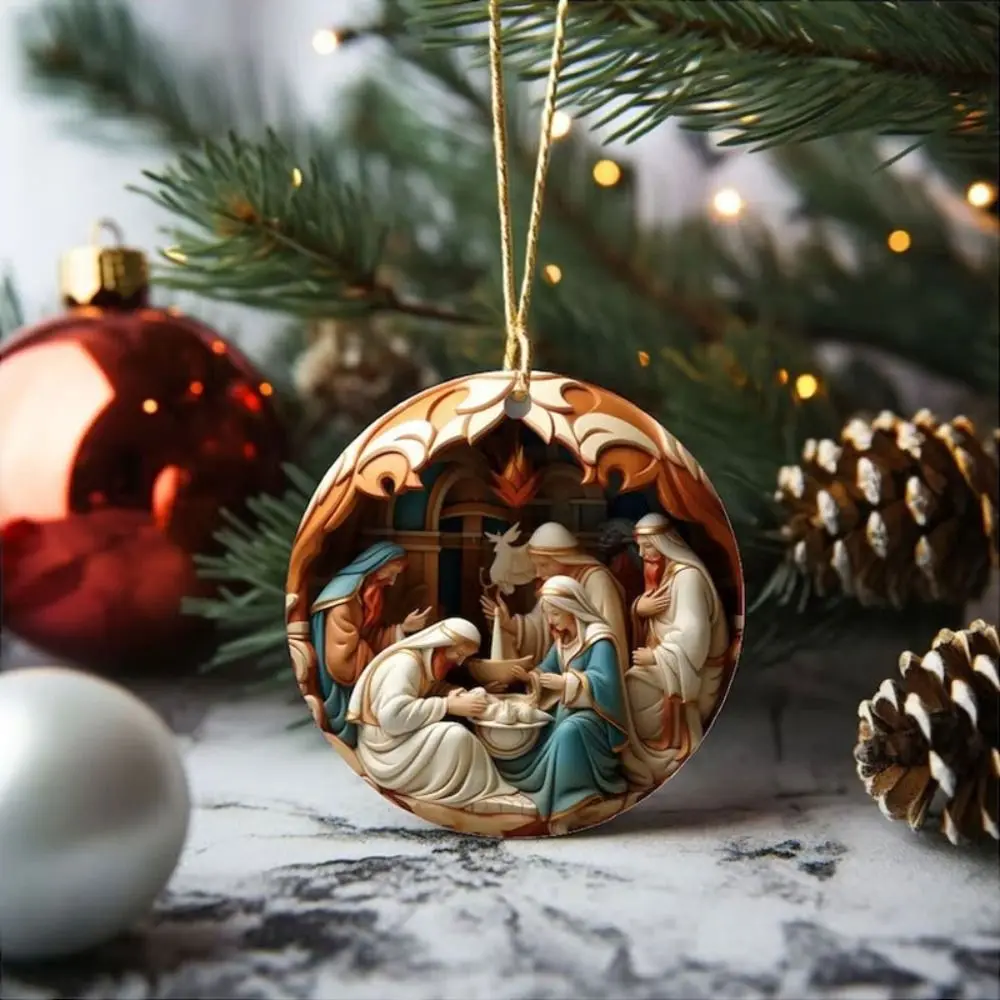 1PC-Acrylic-3D-Painted-Nativity-Christmas-Pendant-Christmas-Tree ...