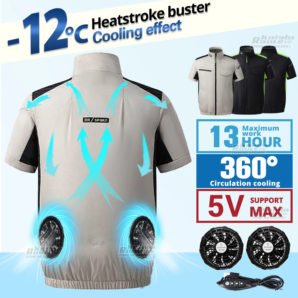 Summer Fan Vest Women's Men's Vest Camping USB Charging Air ...