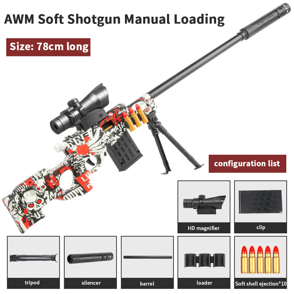 AWM M24 keskin nişancı tabancası tüfek kabuk eejeyumuşak kurşun köpük dart Blaster oyuncak ...