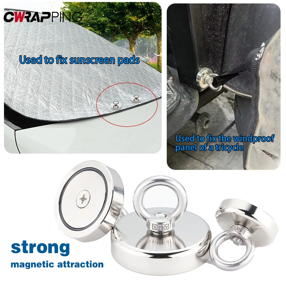 Car-Super-Strong-Magnets-with-Hole-Eyebolt-16-20-25-32-36-42mm-Salvage ...