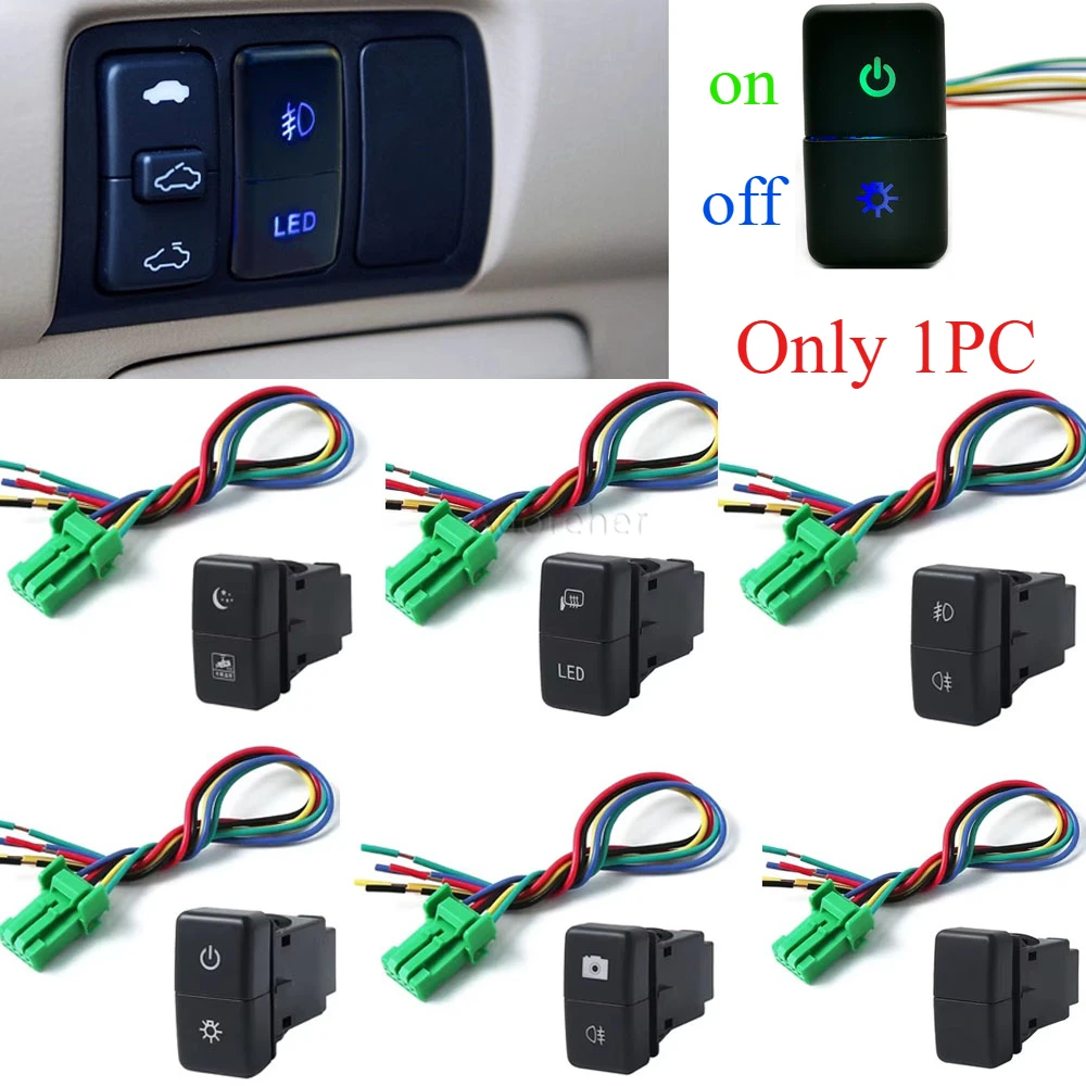 Modified Car Dual Power Switch Fog Lamp LED Radar Spotlight Push Button ...