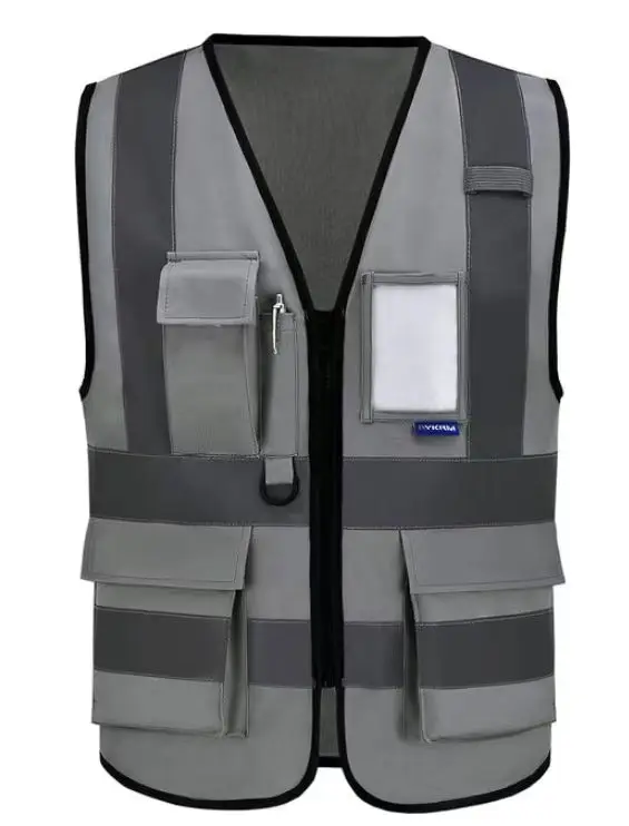 High visibility reflective safety vest with reflective stripes, multi ...
