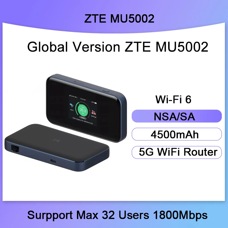 NEW Original ZTE MU5002 5G wifi router portable hotspot cat22 Gigabit ...