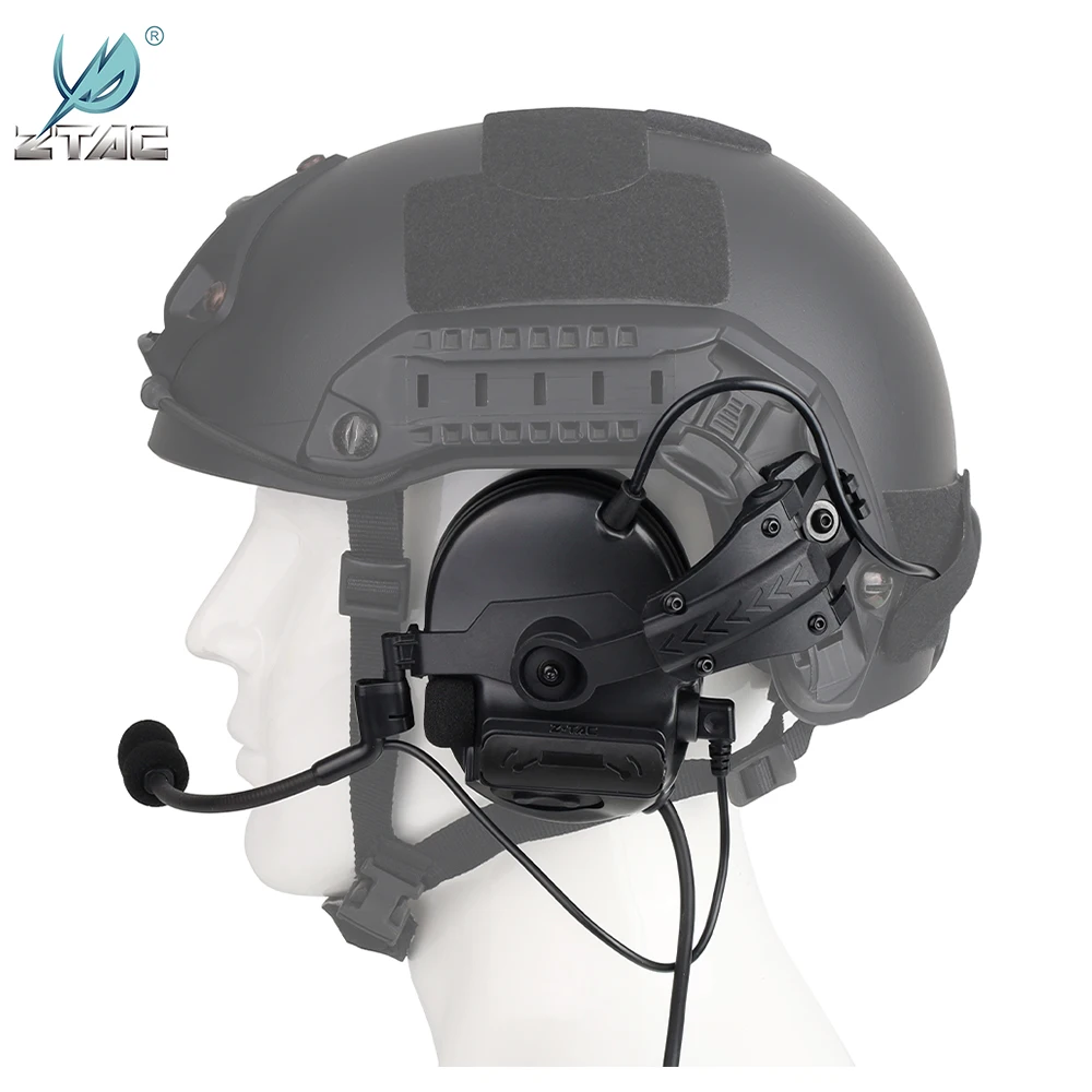 ZTAC New Pelto Comta III Tactical Helmet Headset ARC Rail Pickup Noise Reduction For Helmet ...