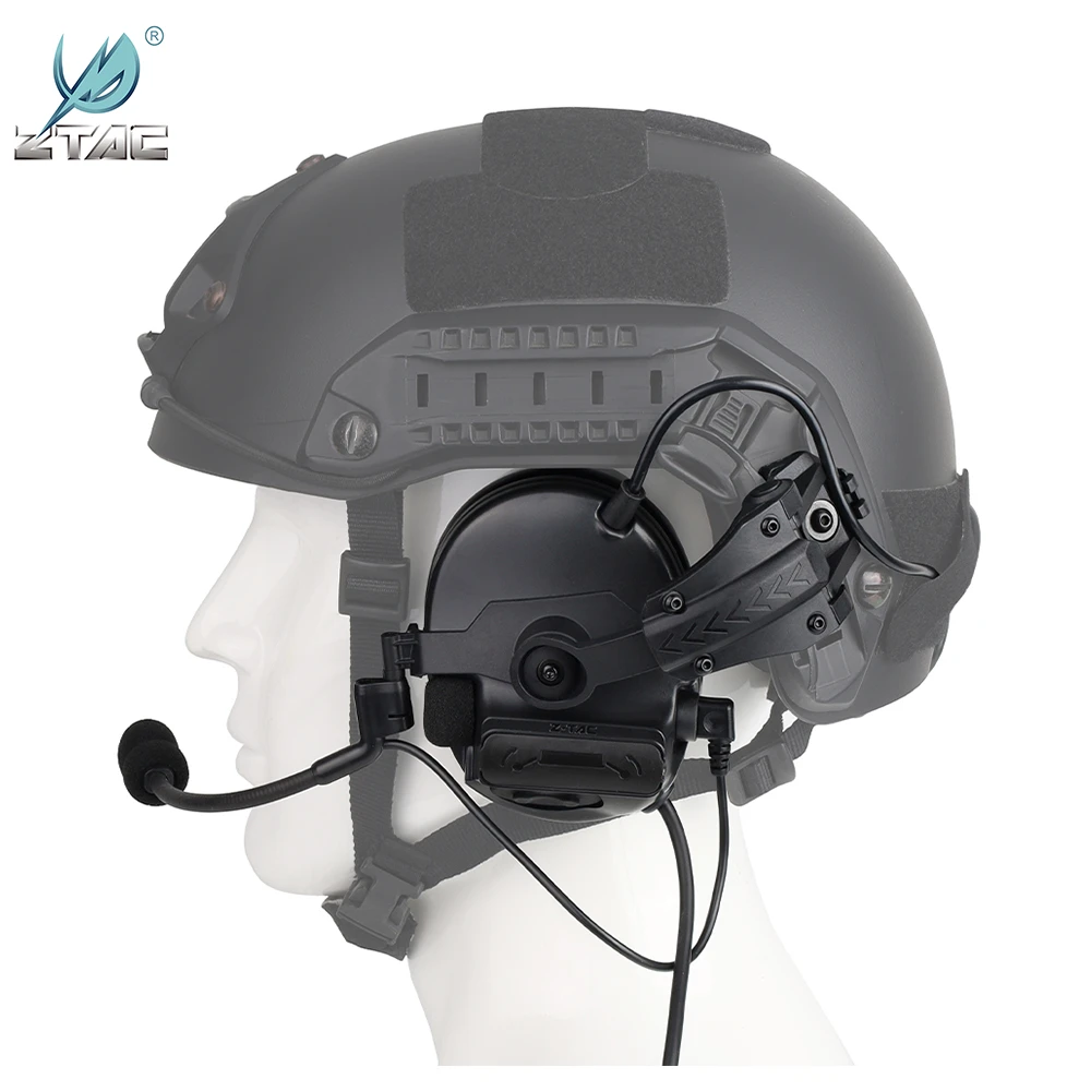 ZTAC New Pelto Comta III Tactical Helmet Headset ARC Rail Pickup Noise ...