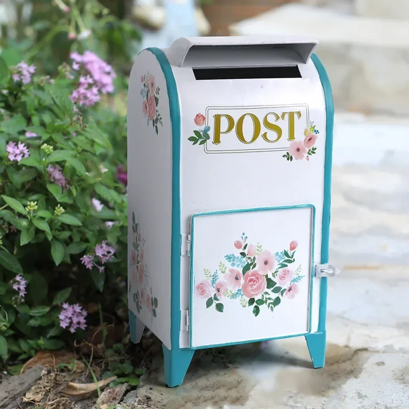 Outdoor-Garden-Standing-Mailbox-Metal-Letter-Box-Home-Decor-Accent ...