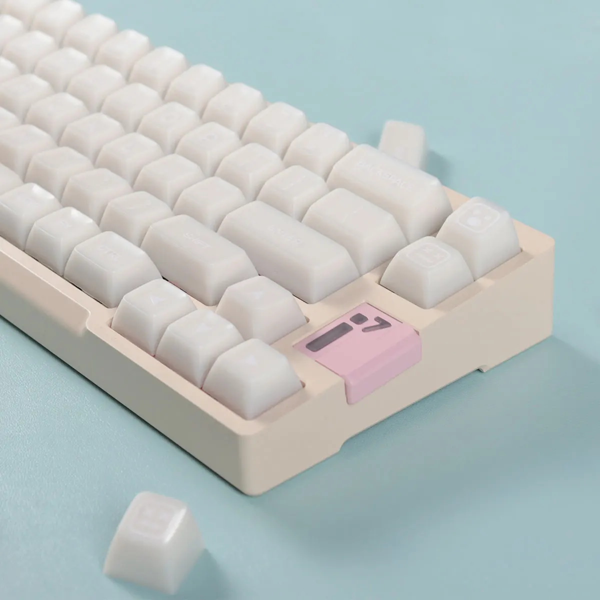 142-Keys-SA-Profile-Marble-Themed-Double-Shot-PBT-Keycaps-Milk-White-Translucent-Keyboard ...