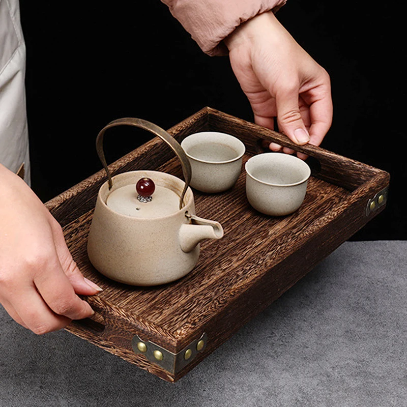 Solid-Wooden-Tea-Tray-Restaurant-Dinner-Dessert-Candy-Plate-Rectangle ...