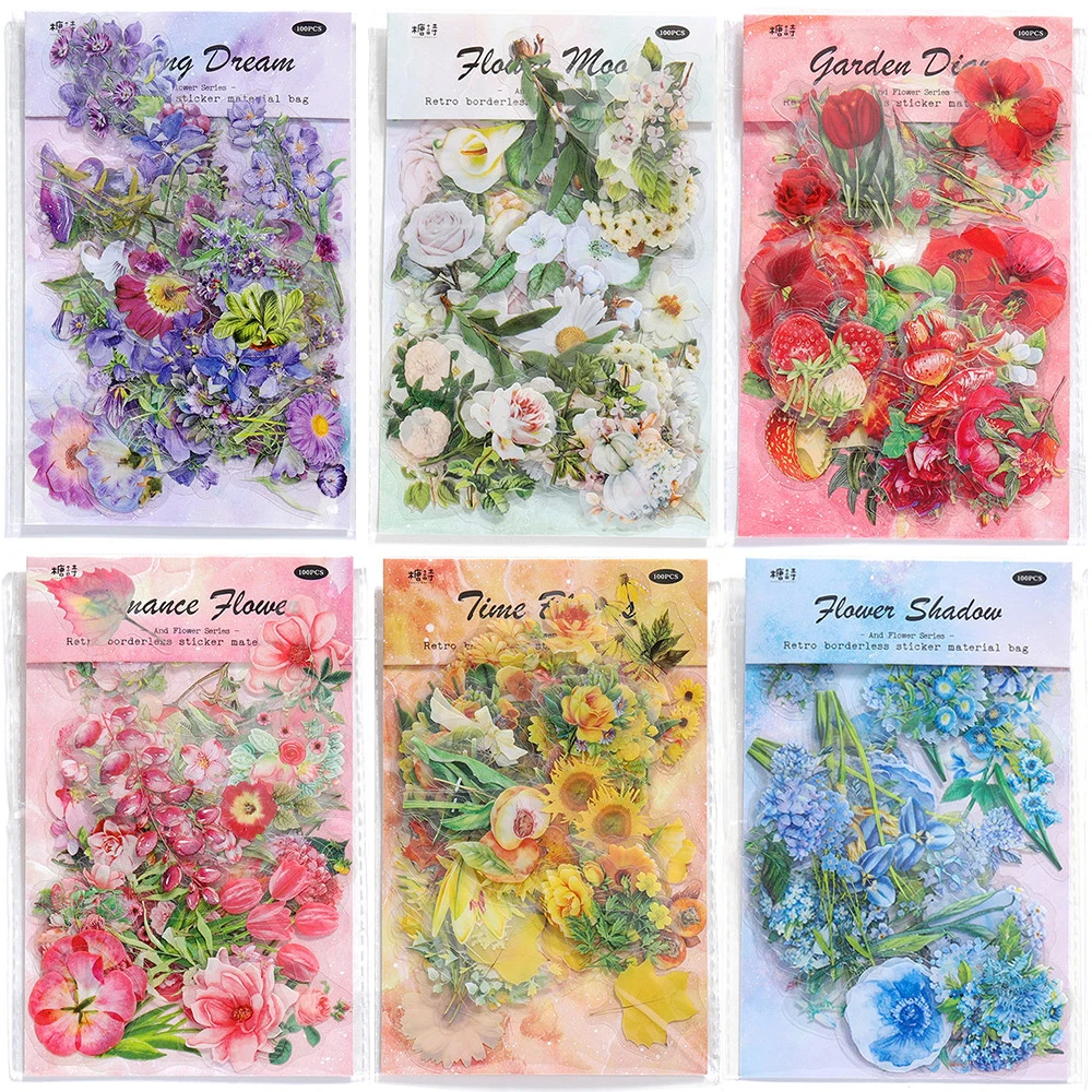 100pcs-Blooming-Clear-Flower-Sticker-Multi-Art-Decals-For-DIY-Resin ...