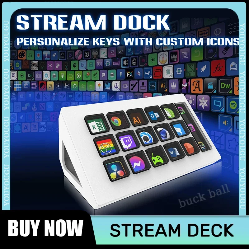 StreamDeck-Visual-Keyboard-LCD-Button-15Keys-Living-Content-Creation-Controller-Custom-Button ...