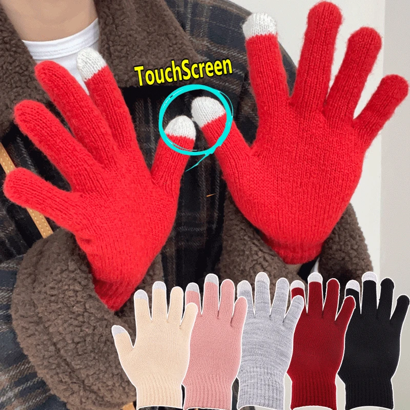 Winter-TouchScreen-Gloves-Women-Men-Thicken-Warm-Stretch-Knit-Mittens ...