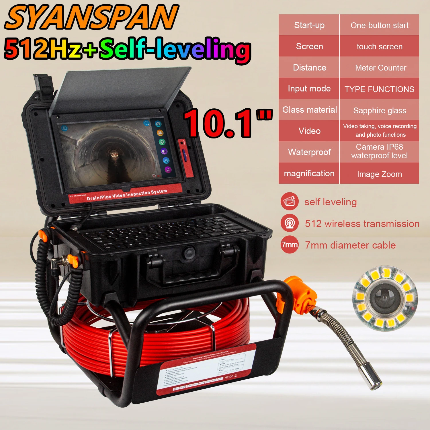 512Hz Transmitter Sonde for Pipeline Location Endoscope Image Self ...