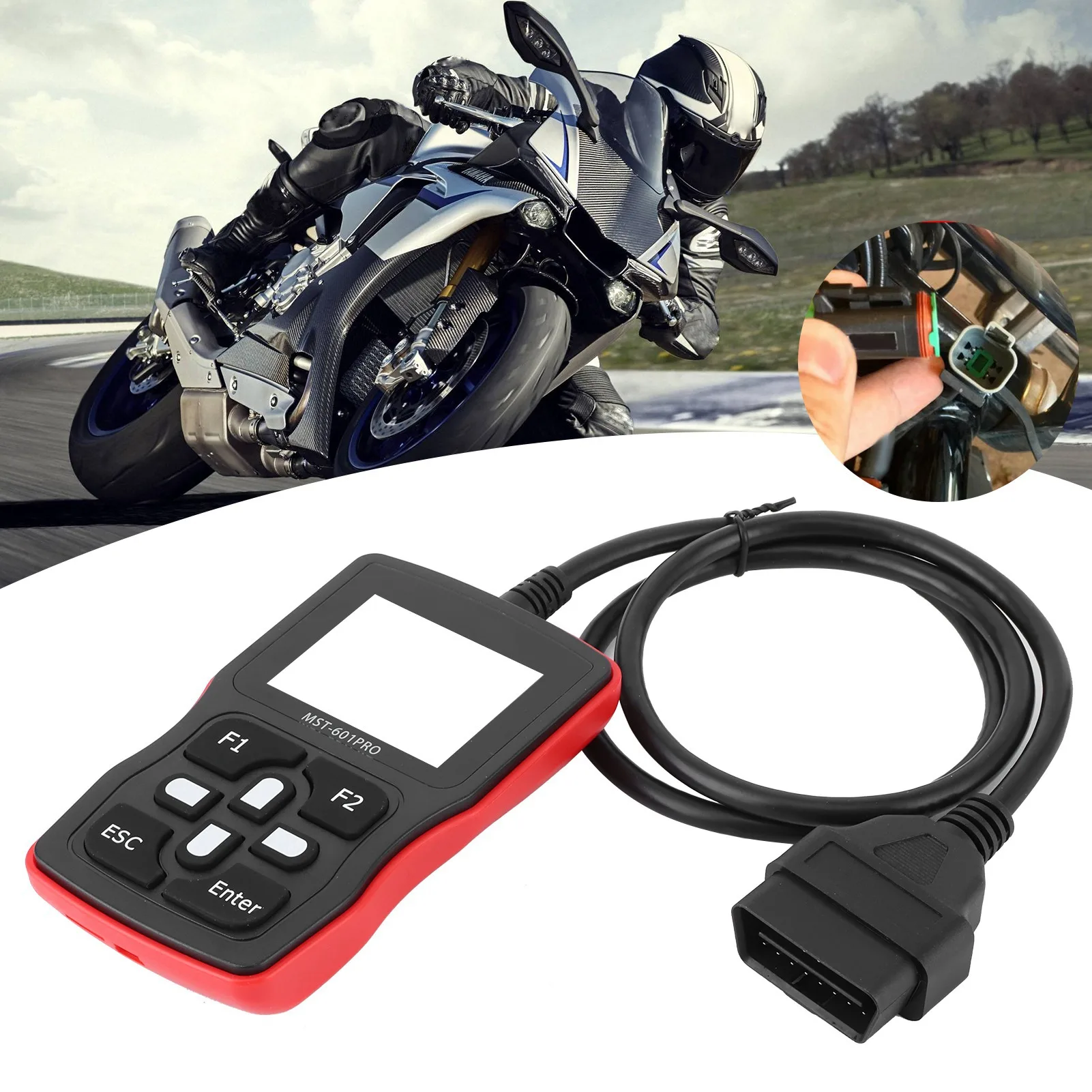 ANCEL MT100 OBD2 Scanner Motorcycle Diagnostic Tool Code Reader for ...