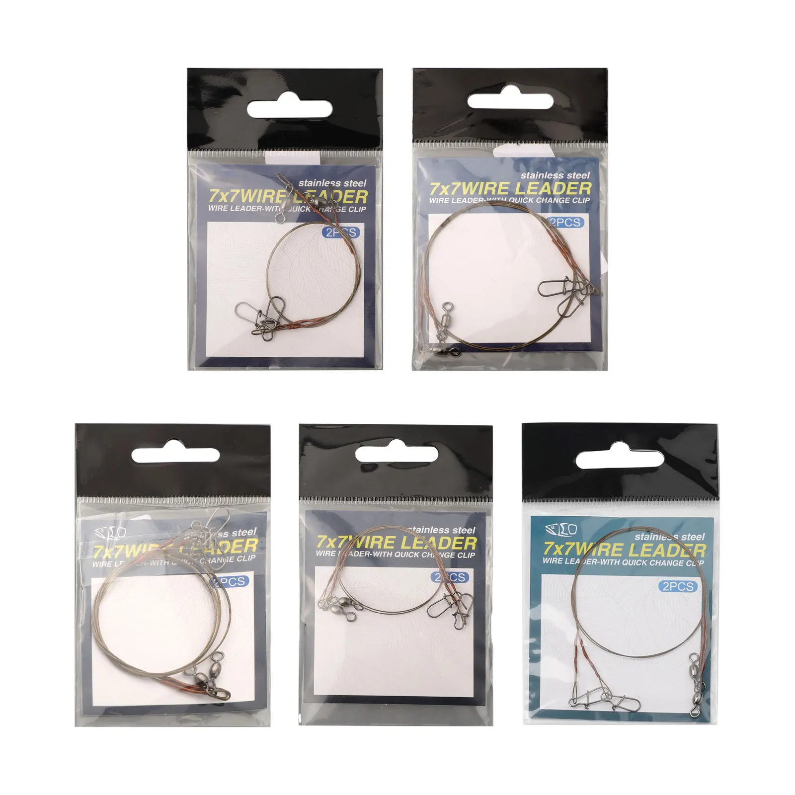 2pcs / A Pack Fishing Line Steel Wire Leader With Snap & Swivels Wire ...