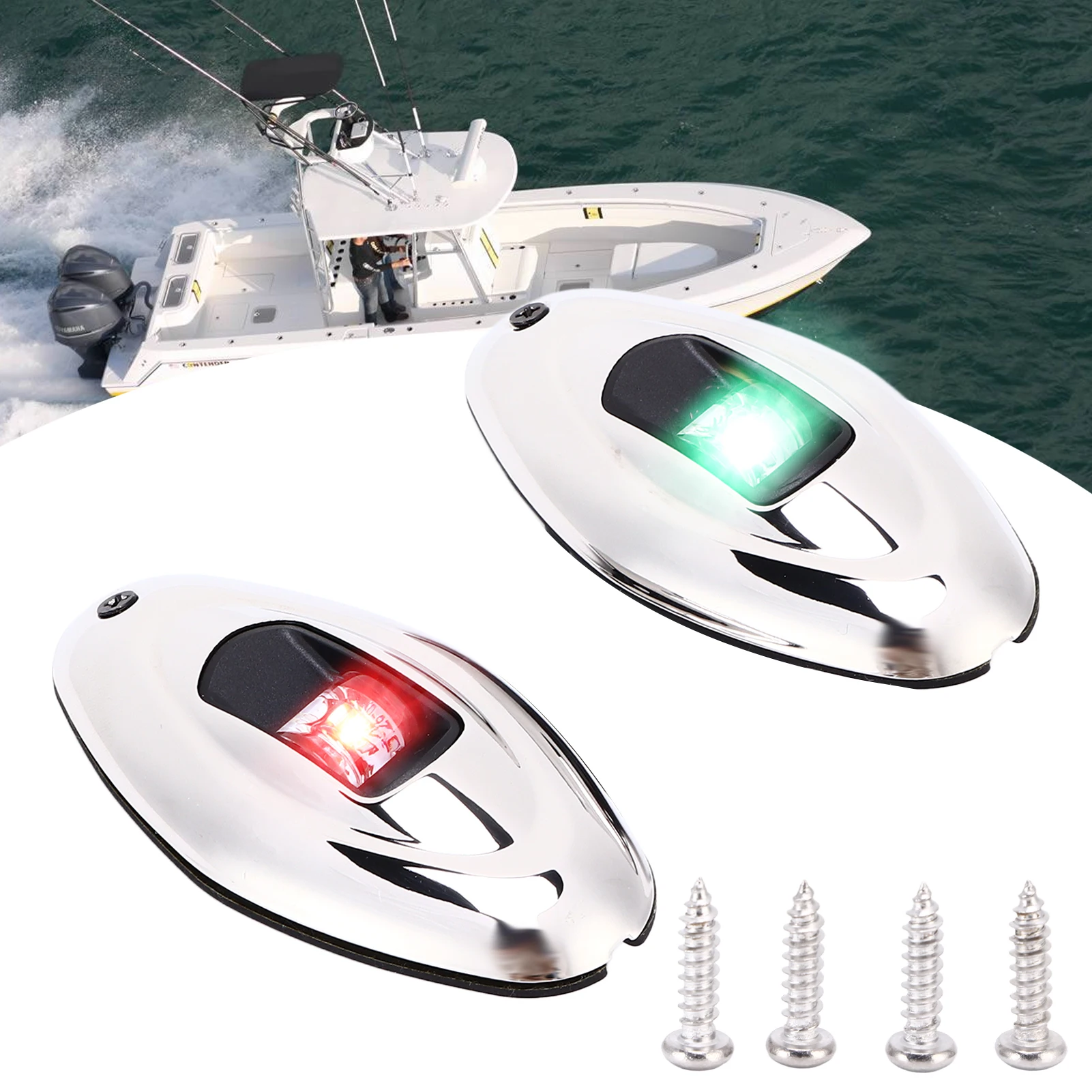 Boat-Navigation-Light-LED-Green-Red-IP66-Waterproof-1-Nautical-Mile ...
