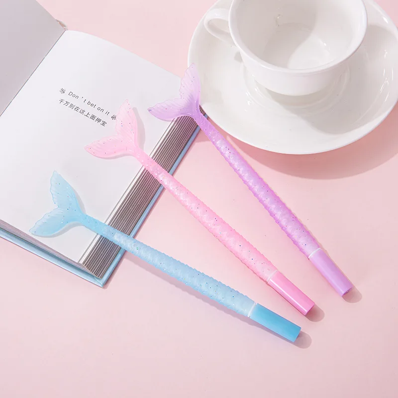 10Pcs-Lot-Cute-Fish-Tail-Gel-Pen-Cartoon-Mermaid-Soft-Silicone-Pens-0 ...