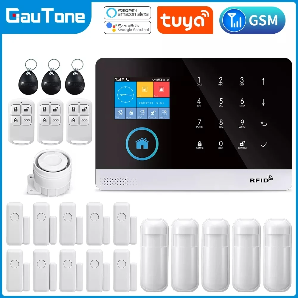 Gautone Pg103 Alarm System For Home Burglar Security 433mhz Wifi Gsm Alarm Wireless Tuya Smart ...