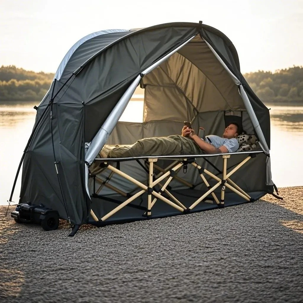 Four-in-one Camping Bed Tent, Foldable Single-person Camping, Ground ...