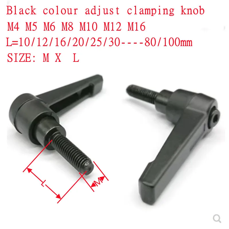 1-3PCS-M4-M5-M6-M8-M10-M12-M16-Black-Clamping-Handle-Screw-Lever ...