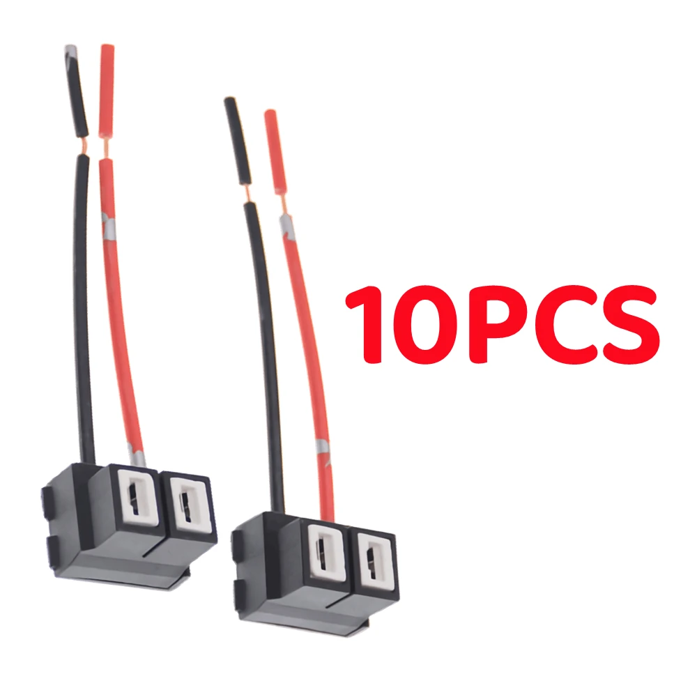 10Pcs H7 Ceramic Wiring Car Halogen Bulb Socket Power Adapter Plug ...