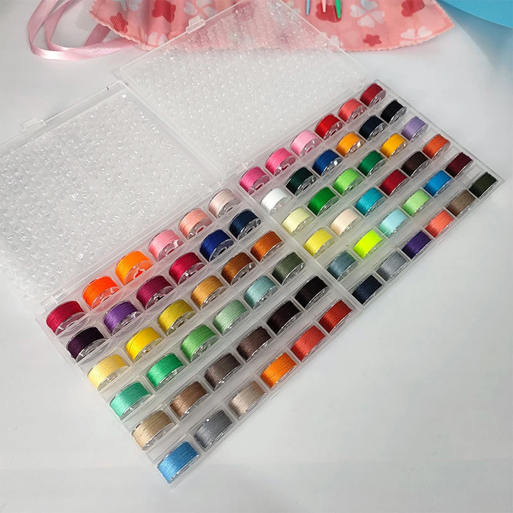 25-72Pcs-Sewing-Machine-Bobbins-Multicolor-Bobbin-Thread-Polyester ...