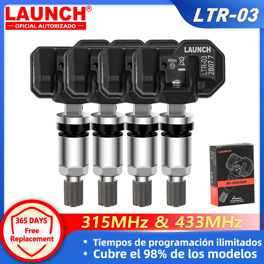 LAUNCH Sensor TPMS de RF SENSOR, dispositivo programable 2 en 1 Universal, 315MHz, 433MHz ...
