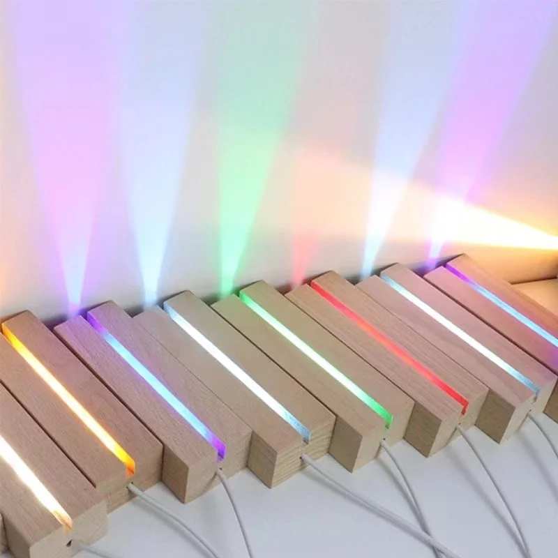 5.9inch Warm Cold Colorful Luminous Lamp Holder Long USB 3D Led Night ...