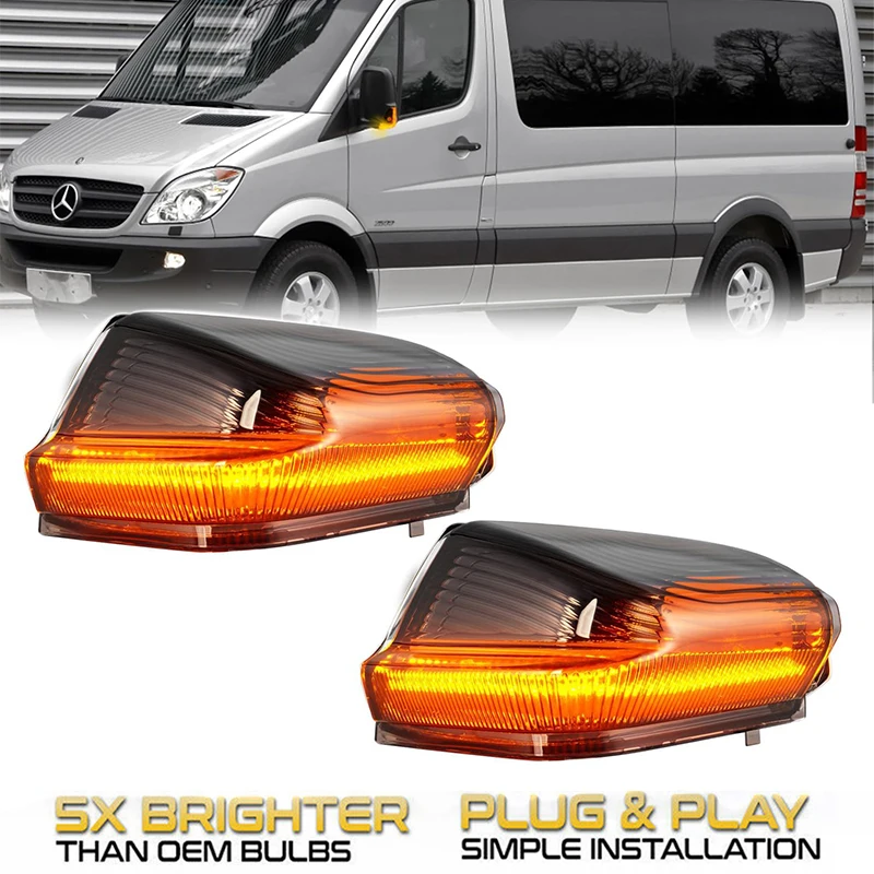 2Pcs Front LED Dynamic Side Mirror Light Turn Signal Lamp For VW ...