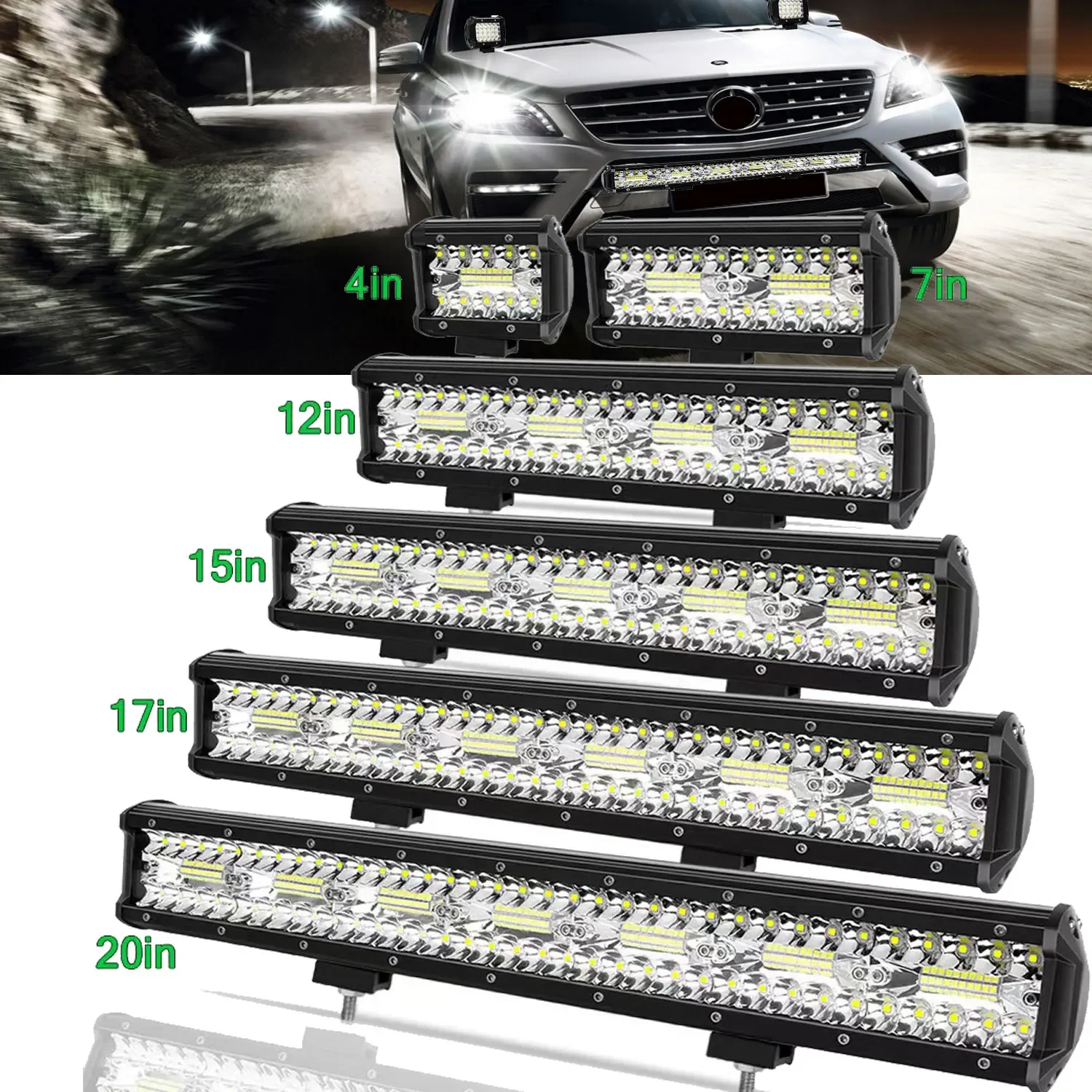 4-7-9-12-17-20-Inches-Led-Lightbar-Vehicle-12V-Work-Light-Bar-Spotlight ...