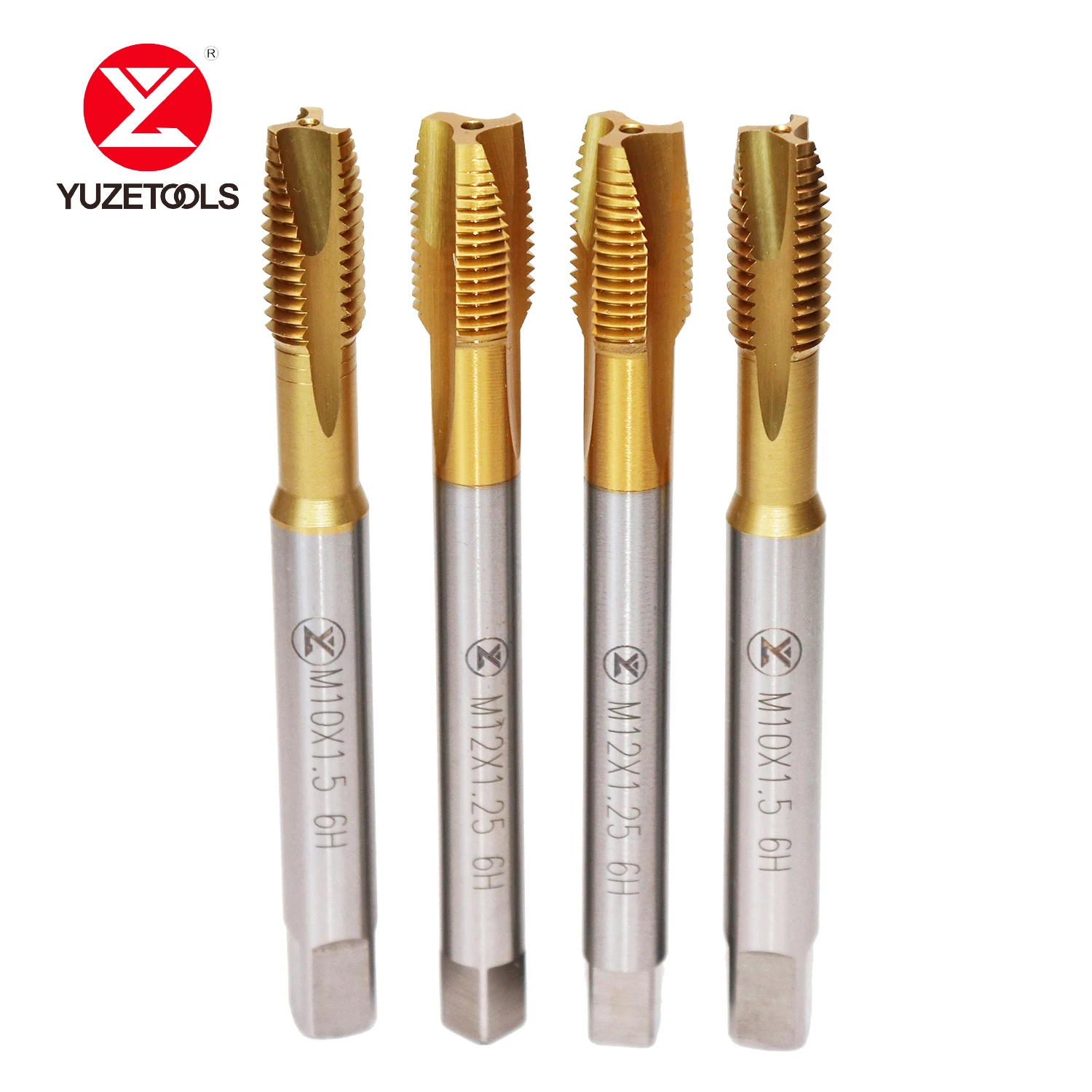 YUZETOOLS-HSSE-Spiral-Poined-Fluted-Taps-Hand-Tap-Material-Bevel-Thread ...