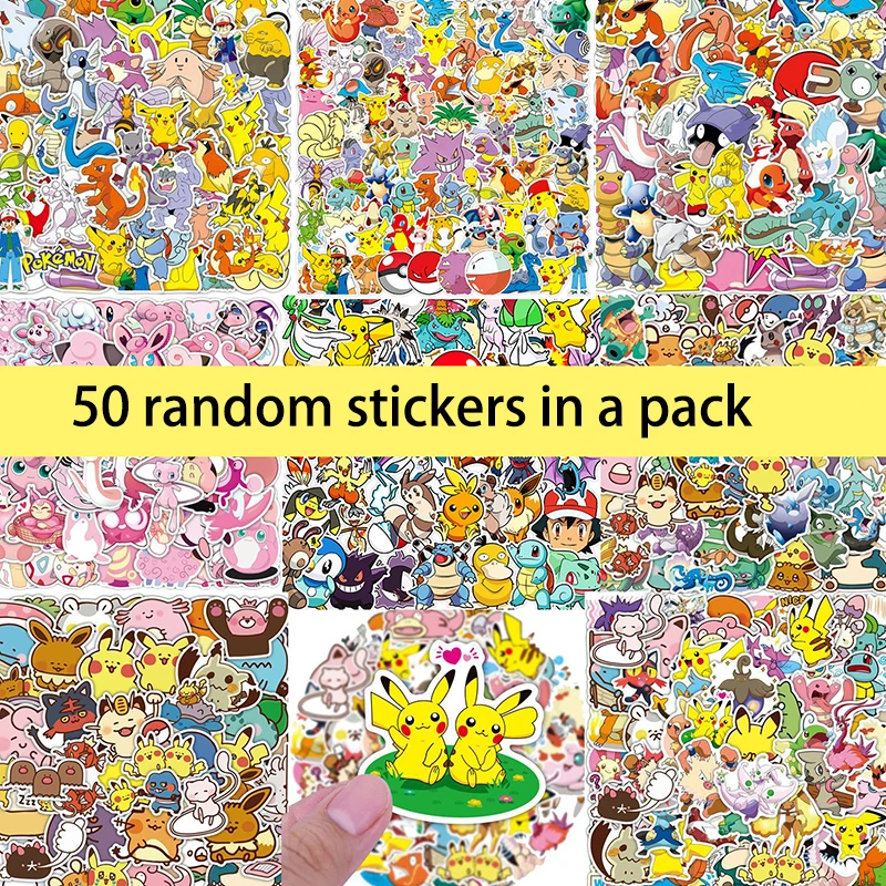 50pcs-Kawaii-Pokemon-Anime-Stickers-Pikachu-Stickers-Laptop-Suitcase ...
