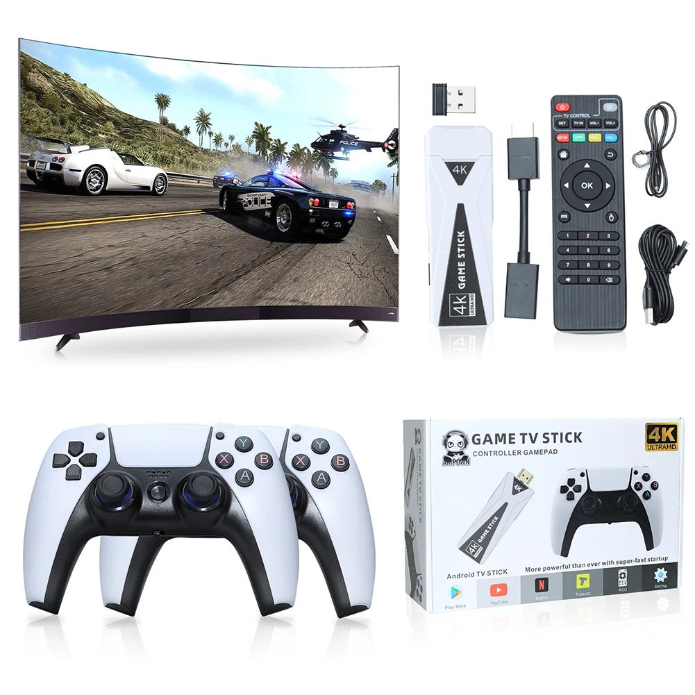 Jeux M8 64G 10000 - Console de jeu vidéo rétro 4K, manettes sans fil ...