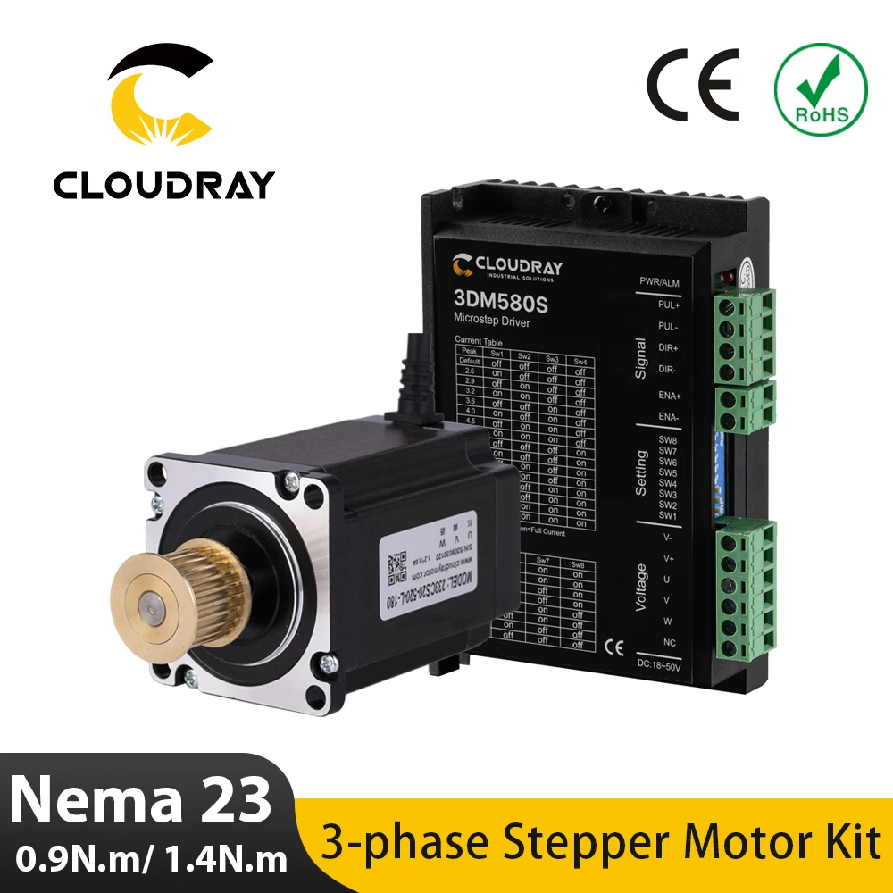 Cloudray-Nema-23-Stepper-Motor-Driver-Kit-3-Phase-Stepper-Motor-1-0N-m ...