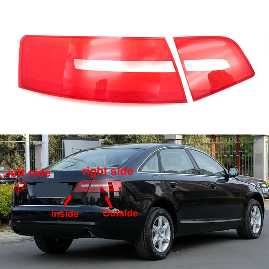 For-Audi-A6-A6L-2009-2010-2011-Rear-Taillight-Shell-Tail-Lamp-Cover ...
